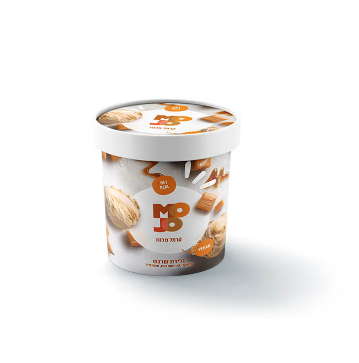 קרמל מלוח - שלגונים מרכיבים מובחרים ופירות אמיתים | Mojo Ice Cream